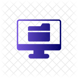 Computer Folder Icon - Download In Gradient Style