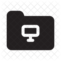 Computer Folder Icon - Download In Glyph Style