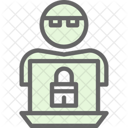 Computer Hacker Icon - Download in Colored Outline Style