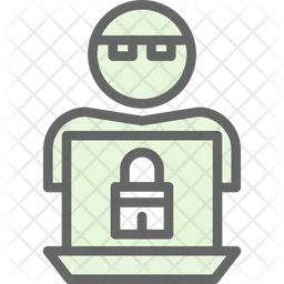 Computer Hacker Icon - Download in Colored Outline Style