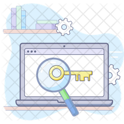 Computer Key Icon - Download in Colored Outline Style