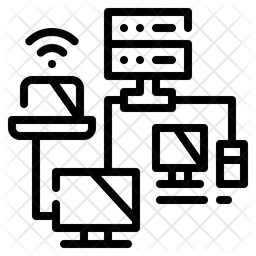 Computer Network Icon - Download in Line Style