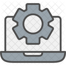 Computer Settings Icon - Download in Colored Outline Style