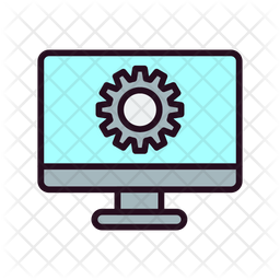 Computer Settings Icon - Download in Colored Outline Style