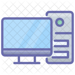 Computer System Icon - Download in Colored Outline Style