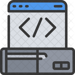 Console Programming Icon - Download in Colored Outline Style