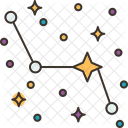 Constellation Icon - Download in Colored Outline Style