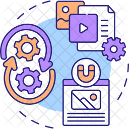 Content optimization Icon - Download in Colored Outline Style