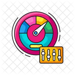 Control dashboard Icon - Download in Colored Outline Style