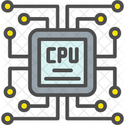 Cpu Icon - Download in Colored Outline Style