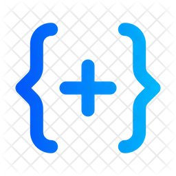 Curly Bracket Plus Icon - Download in Gradient Style