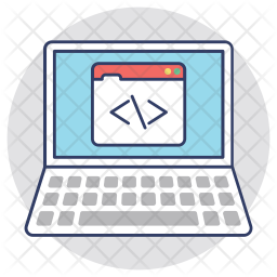 Custom Coding Icon - Download in Colored Outline Style