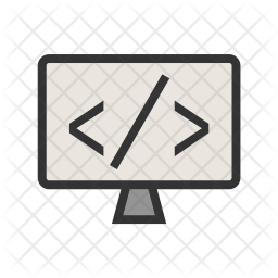 Custom coding Icon - Download in Colored Outline Style