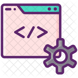 Custom Coding Icon - Download in Colored Outline Style
