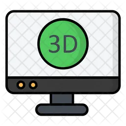 D computer graphics Icon - Download in Colored Outline Style