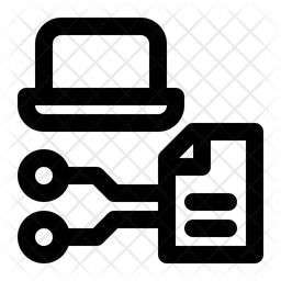 Data Application Icon - Download in Line Style
