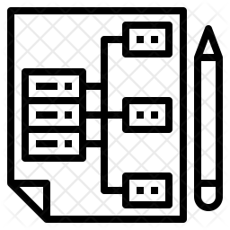 Data architecture Icon - Download in Line Style