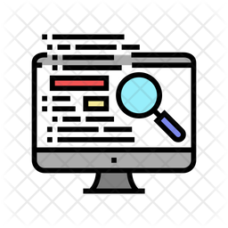 Data Checking Icon - Download in Colored Outline Style