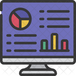 Data Dashboard Icon - Download in Colored Outline Style