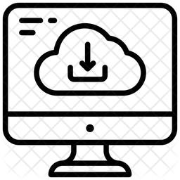 Data Download Icon - Download in Line Style