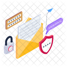 Data Encryption Icon - Download in Isometric Style