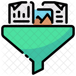Data filter Icon - Download in Colored Outline Style