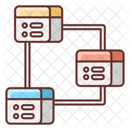 Data Modelling Icon - Download in Colored Outline Style