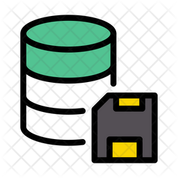 Data Save Icon - Download in Colored Outline Style
