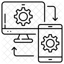 Data Syncing Icon - Download in Line Style