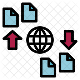 Data Transfer Icon - Download in Colored Outline Style