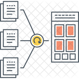Data transformation Icon - Download in Colored Outline Style