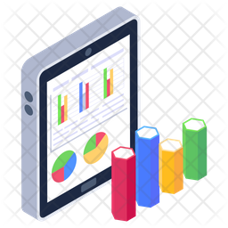 Data Visualization Icon - Download in Isometric Style