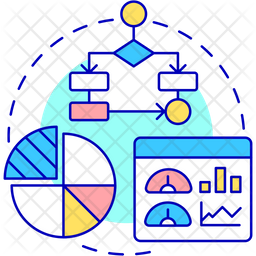 Data visualization Icon - Download in Colored Outline Style