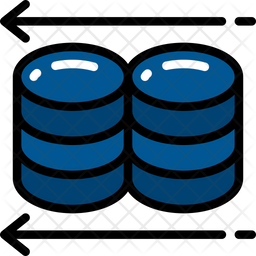 Database Backup Icon - Download in Colored Outline Style