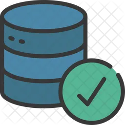 Database Check Icon - Download in Colored Outline Style