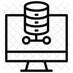 Database Computer Icon - Download in Line Style