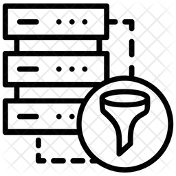 Database Filter Icon - Download in Line Style