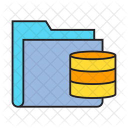 Database folder Icon - Download in Colored Outline Style