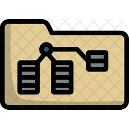 Database Folder Icon - Download in Colored Outline Style
