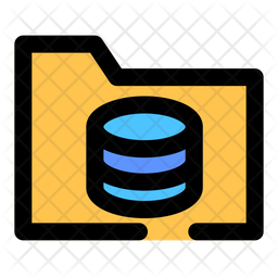 Database Folder Icon - Download in Colored Outline Style