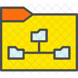 Database Folder Icon - Download in Colored Outline Style