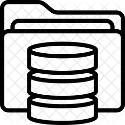 Database Folder Icon - Download in Line Style