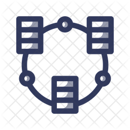 Database Structure Icon - Download in Colored Outline Style