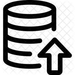 Database Upload Icon - Download in Line Style