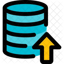 Database Upload Icon - Download in Colored Outline Style