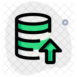 Database Upload Icon - Download in Colored Outline Style