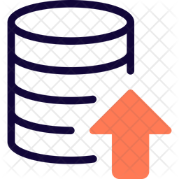 Database Upload Icon - Download in Colored Outline Style