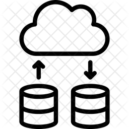 Database Upload Icon - Download in Line Style