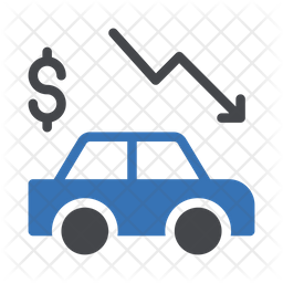Decrease Car Rate Icon - Download in Dualtone Style