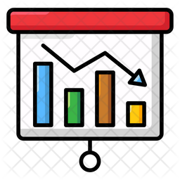 Decrease Chart Icon - Download in Colored Outline Style